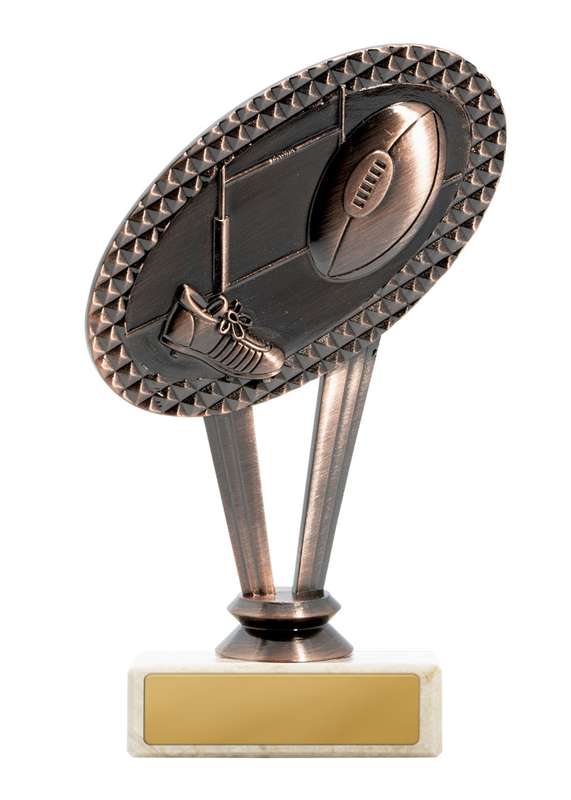 Metal Rugby Theme on Base - Allsports Trophy Centre